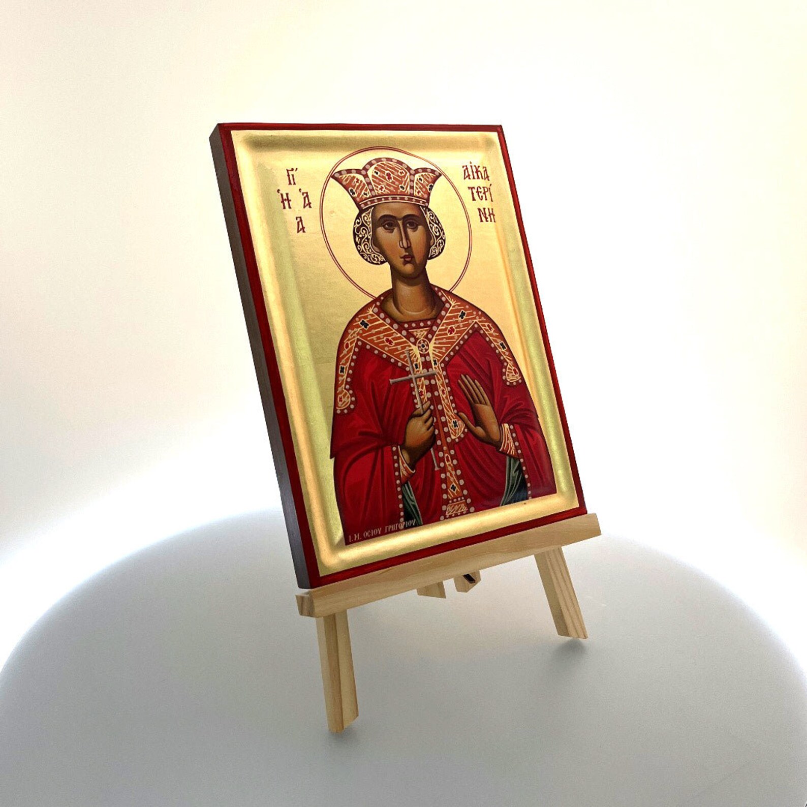 Saint Catherine Gold Leaf Background Orthodox Icon Silk - Etsy