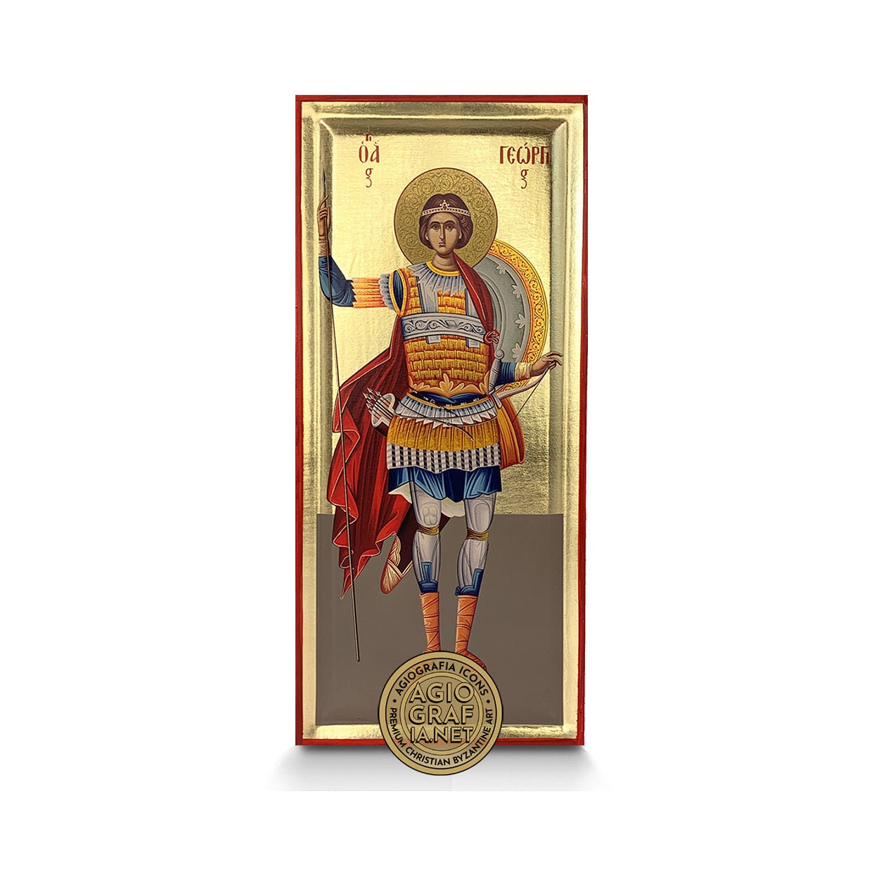Saint George Handcrafted Icon With GOLD LEAVES Background in - Etsy