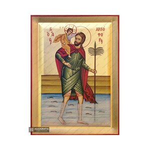 Saint Christopher Christ Original Mt Athos Orthodox Icon - Etsy