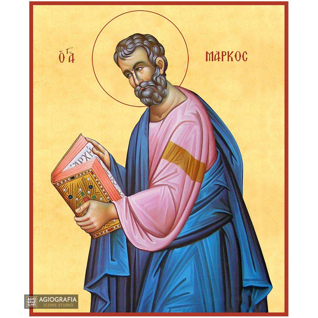 Saint Apostle Mark 22k Christian Orthodox Icon on Wood With Gold Leaf ...