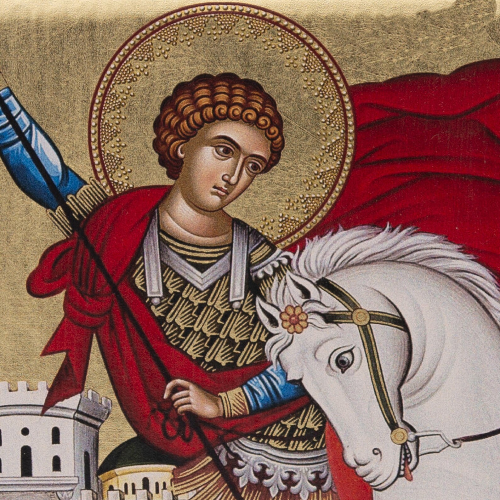 Saint George Handcrafted Icon with GOLD LEAVES background in a | Etsy