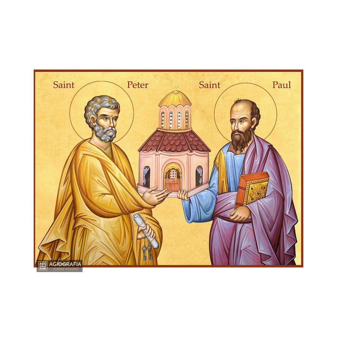 22 Karats Saint Apostles Paul and Peter (english Letters Icon) | GOLD ...