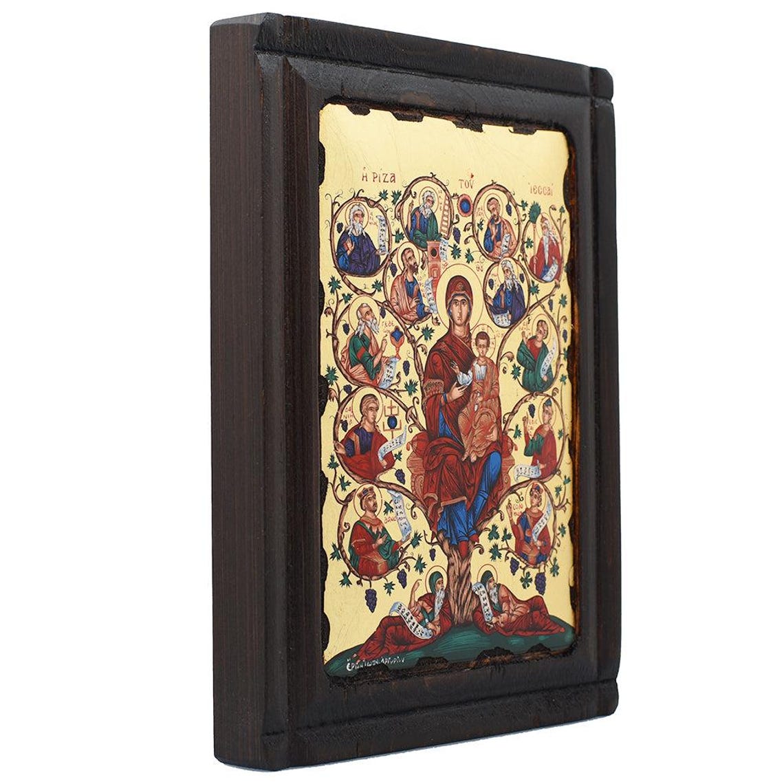 Virgin Mary Tree of Jesse Gold Leaf Icon Gifr Ready - Etsy UK