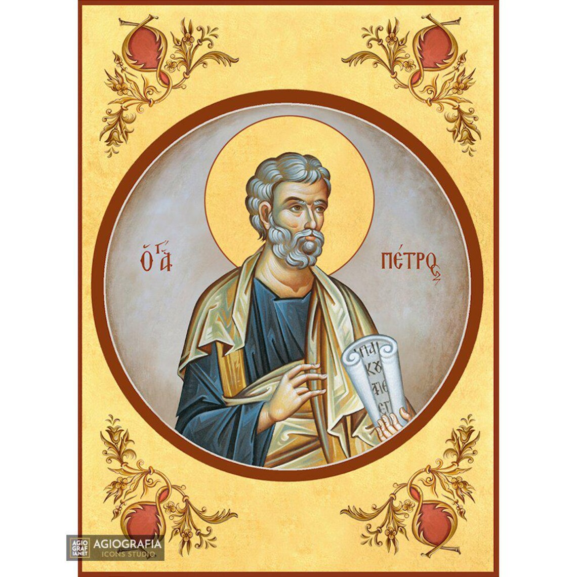 22 Karats St Apostle Peter Orthodox Icon | GOLD LEAF 22k - Wood ...