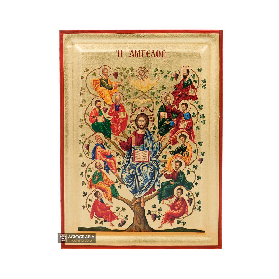 Jesus Christ Tree of Life (the Vine / Ampelos) Christian Orthodox Icon ...