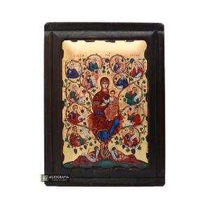 Virgin Mary Tree of Jesse Gold Leaf Icon Gifr Ready - Etsy UK