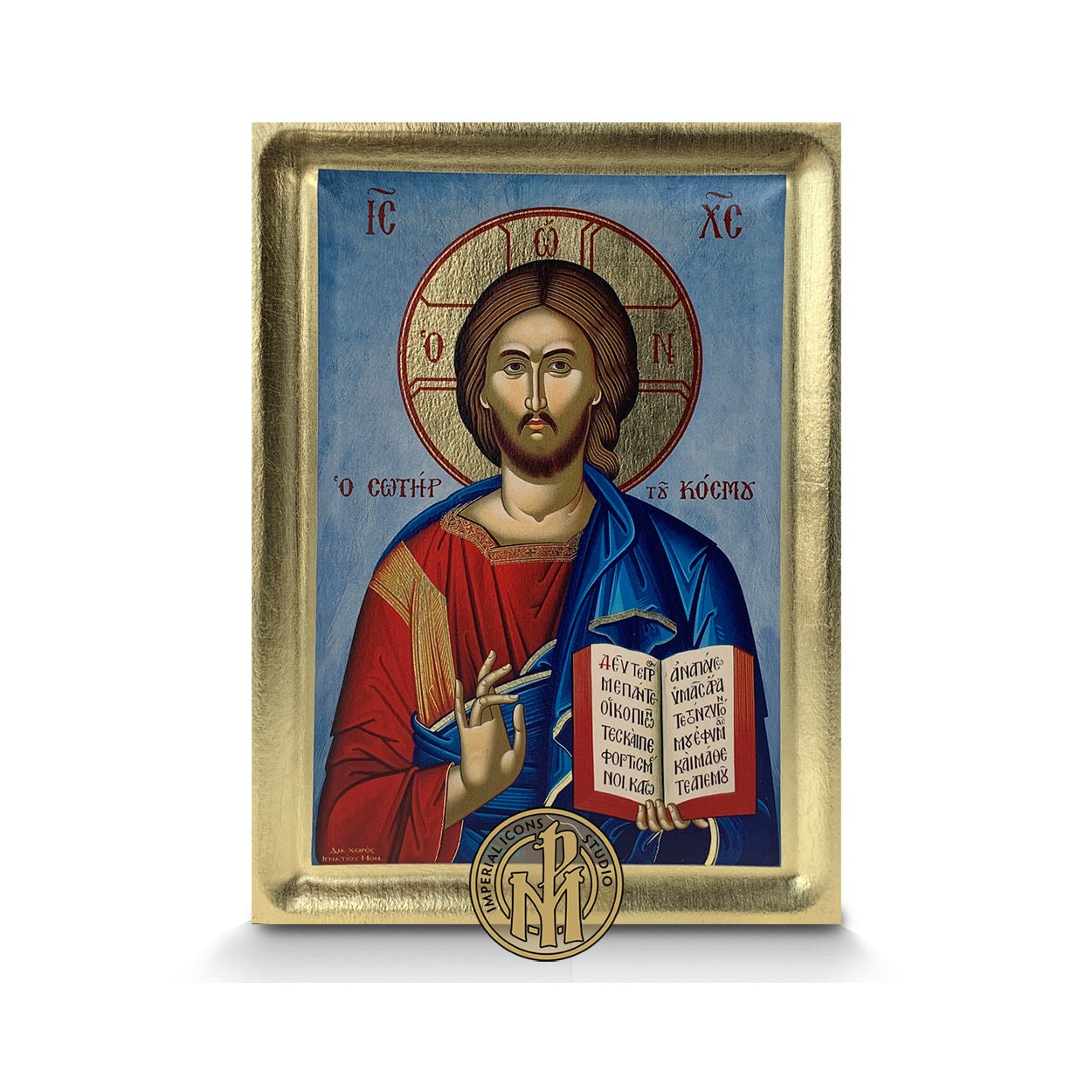 Jesus Christ the Savior Handcrafted Icon With GOLD LEAVES | Etsy