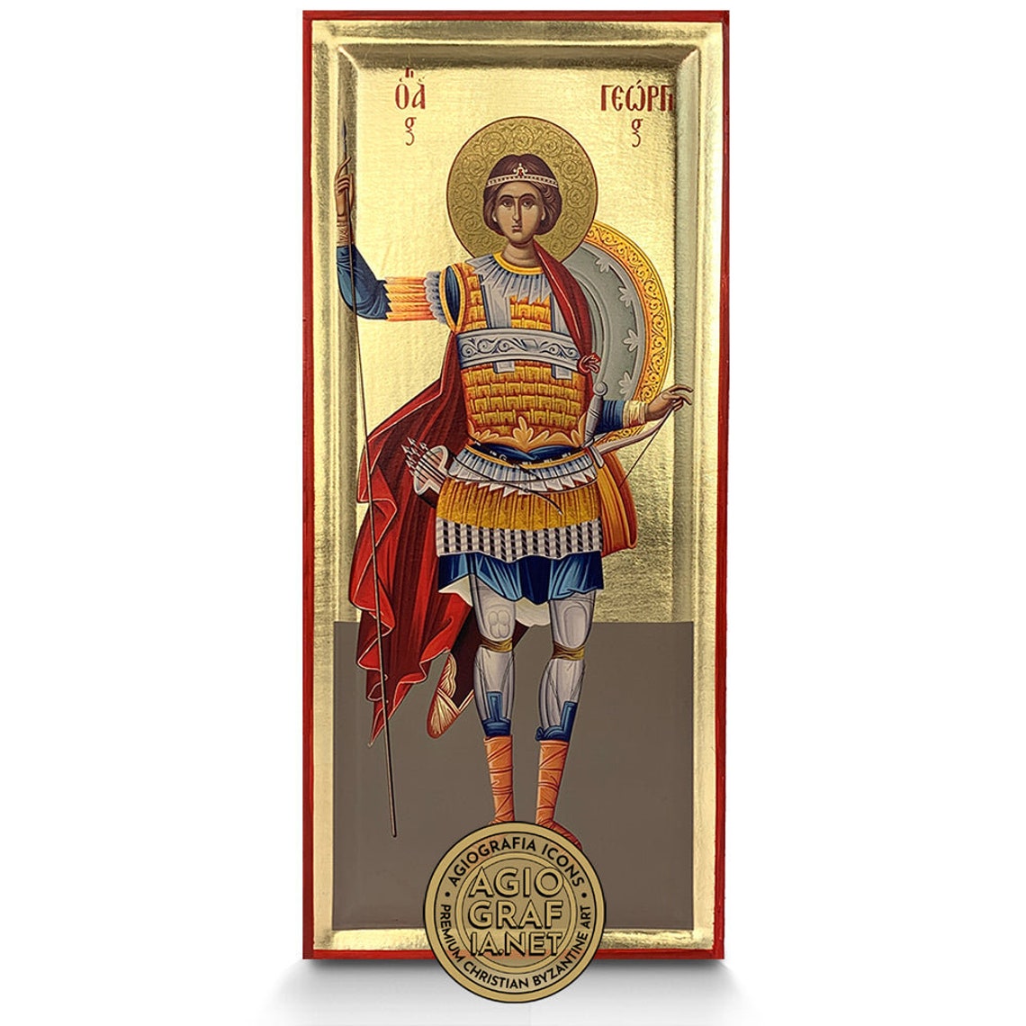 Saint George Handcrafted Icon With GOLD LEAVES Background in - Etsy