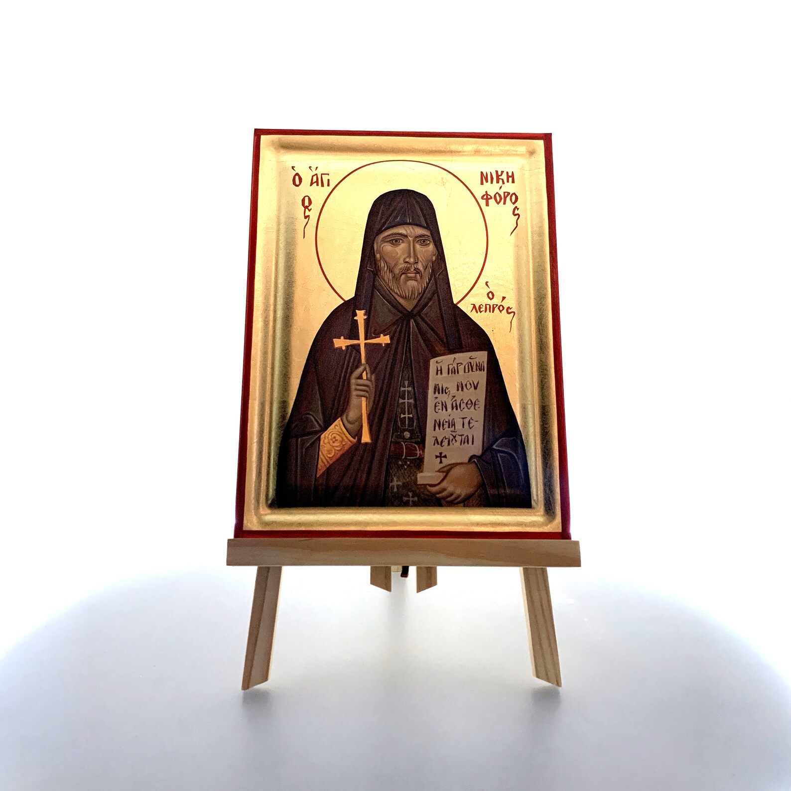 St Nicephorus the Lepper Handcrafted Icon GOLD LEAVES | Etsy