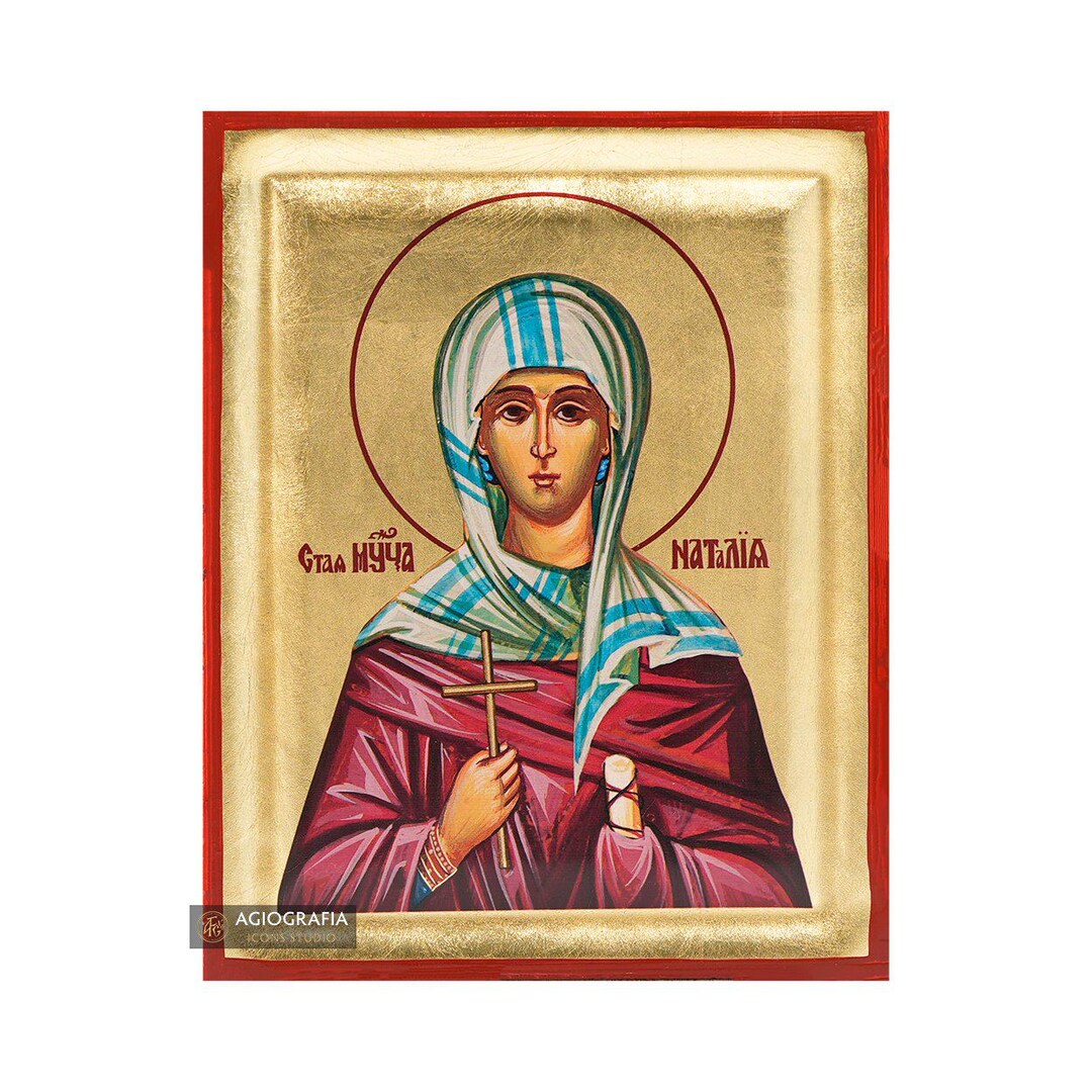 Saint Natalia Christian Orthodox Icon on Wood With Gold Leaf Background ...