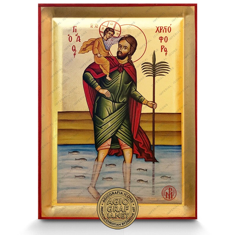 Saint Christopher Christ Original Mt Athos Orthodox Icon - Etsy
