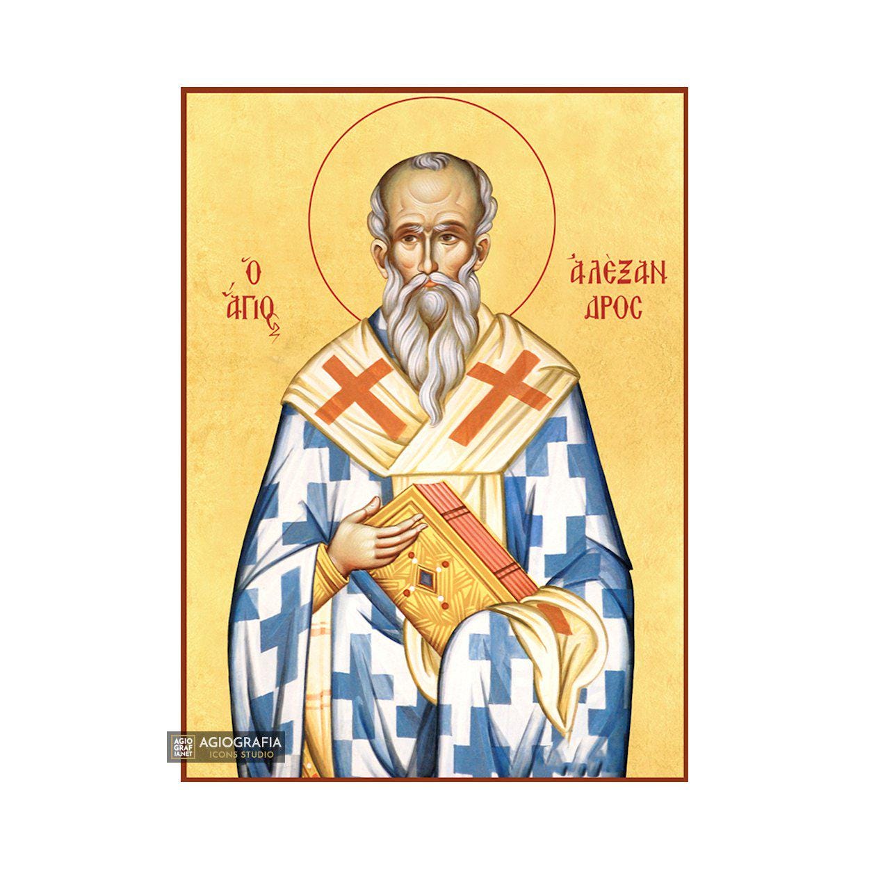 22 Karats St Alexander Byzantine Icon | GOLD LEAVES 22k - Wood ...