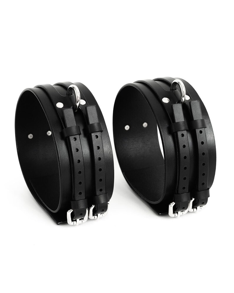 Leather Mens Thigh Cuffs Black Male Harness Man Thigh Cuffs - Etsy