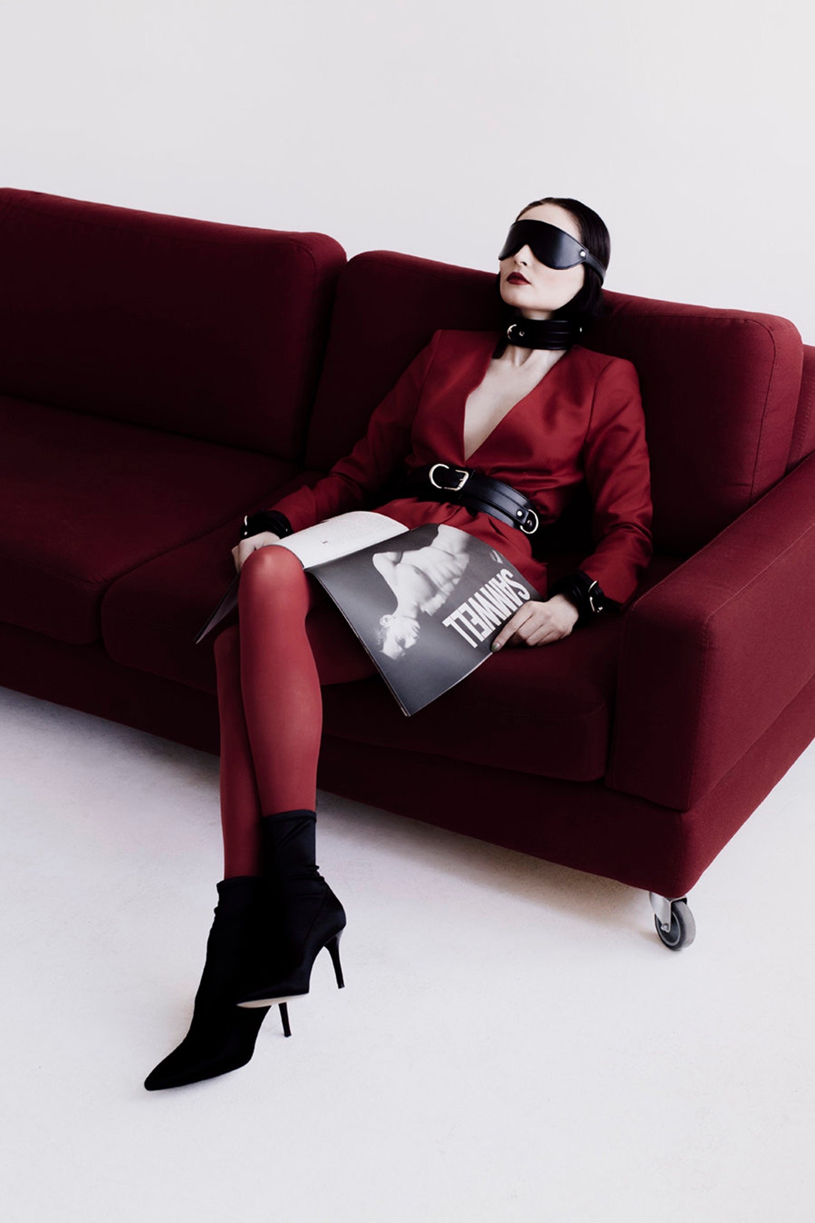 Leather Mask Burgundy BDSM Mask Face Mask Sex Mask Bondage - Etsy