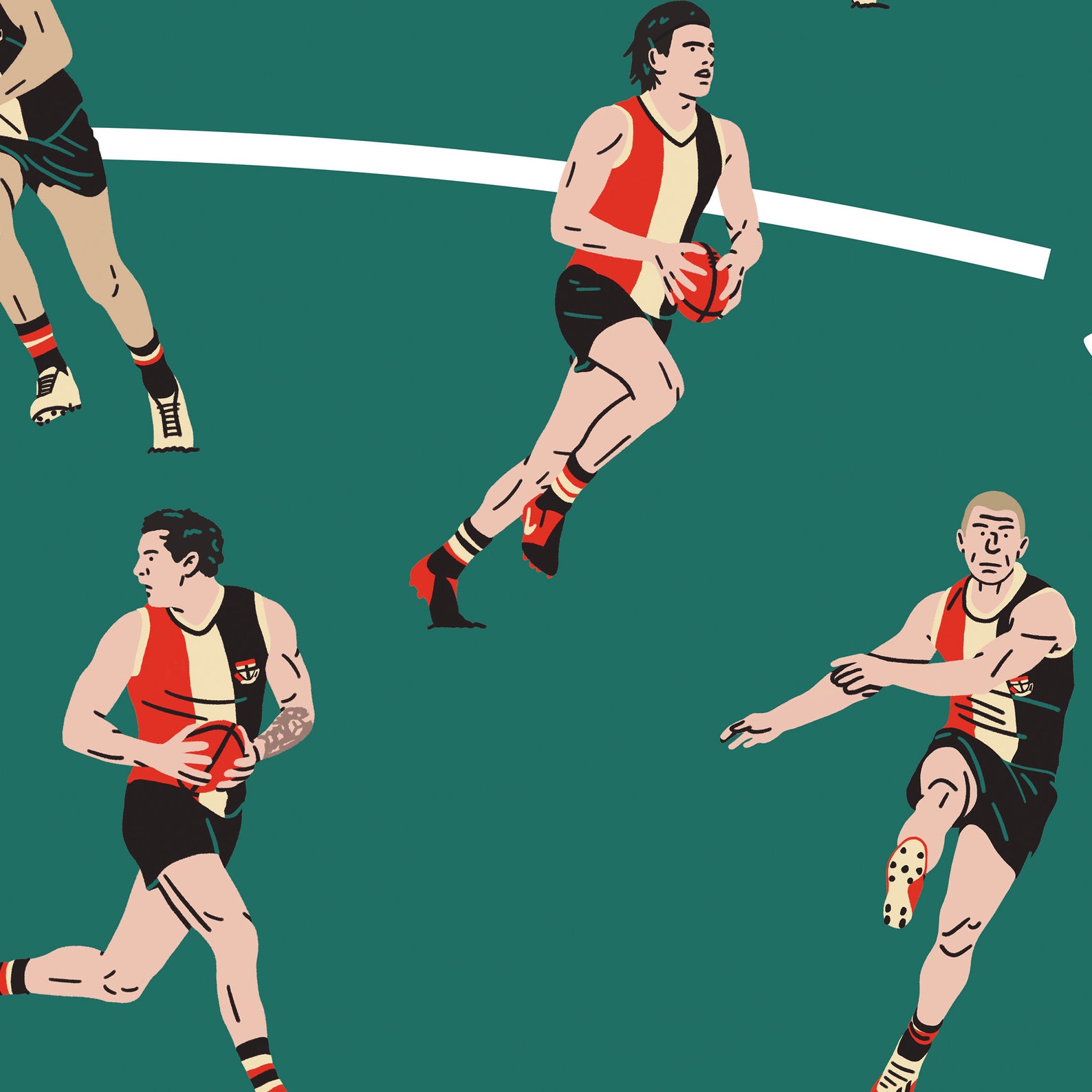 AFL St Kilda Saints Footy Print Illustrated Poster - Etsy