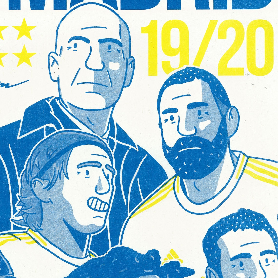 Real Madrid Football Club Poster A3 Risograph Soccer Print - Etsy