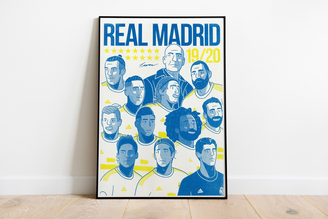Real Madrid Football Club Poster A3 Risograph - Soccer Print - Etsy