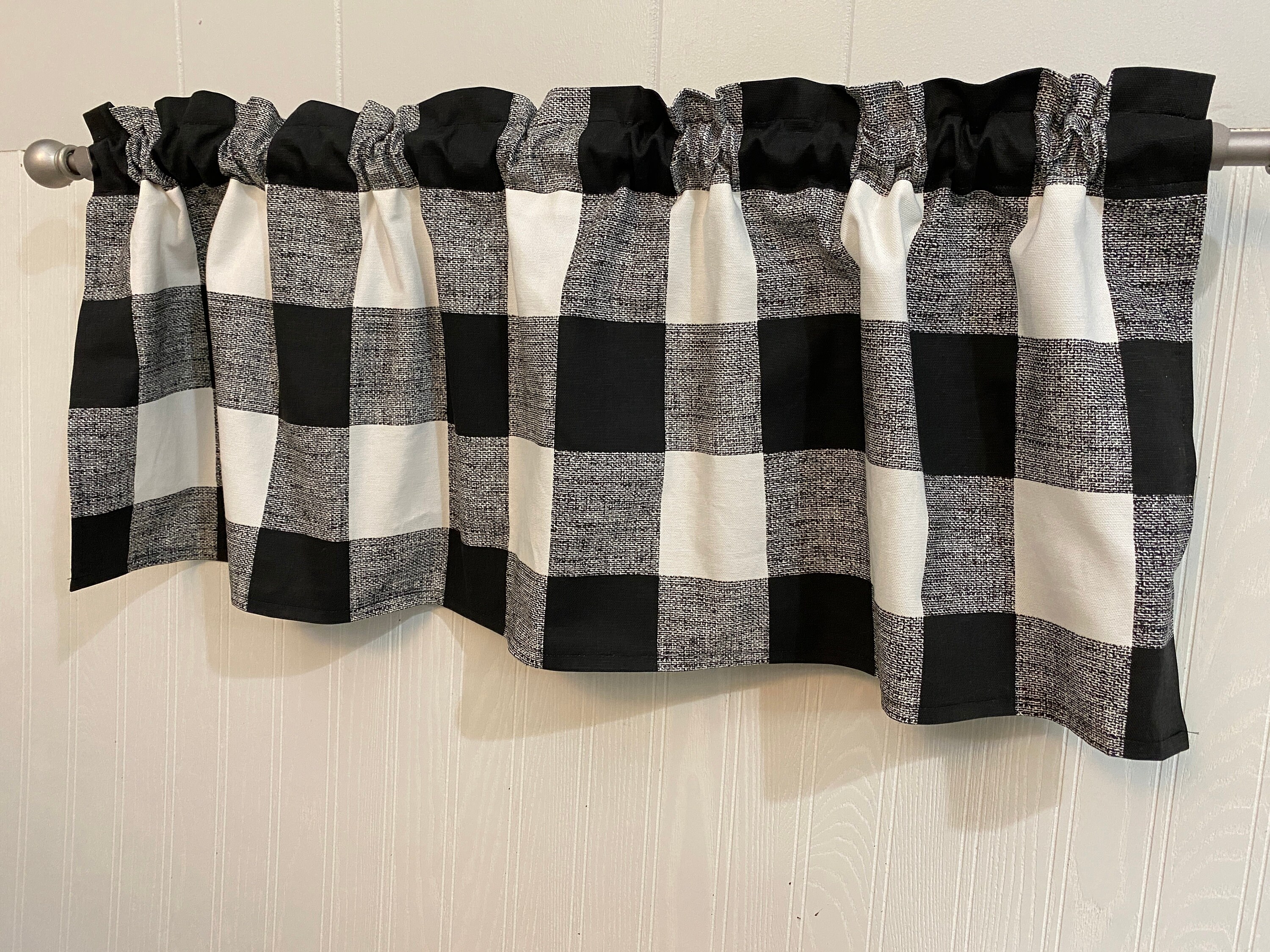 Black and White Buffalo Check Valance - Etsy