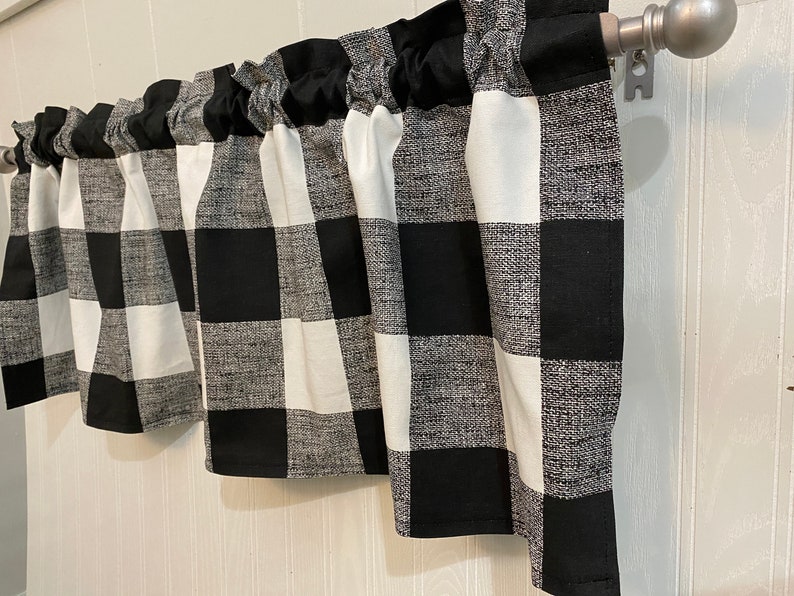 Black and White Buffalo Check Valance - Etsy