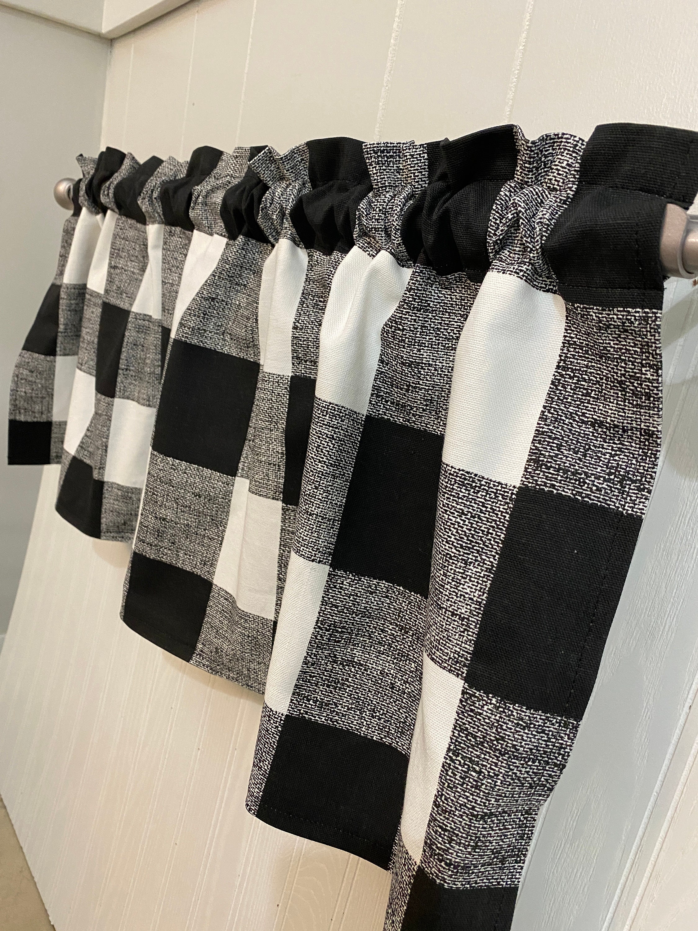 Black and White Buffalo Check Valance - Etsy