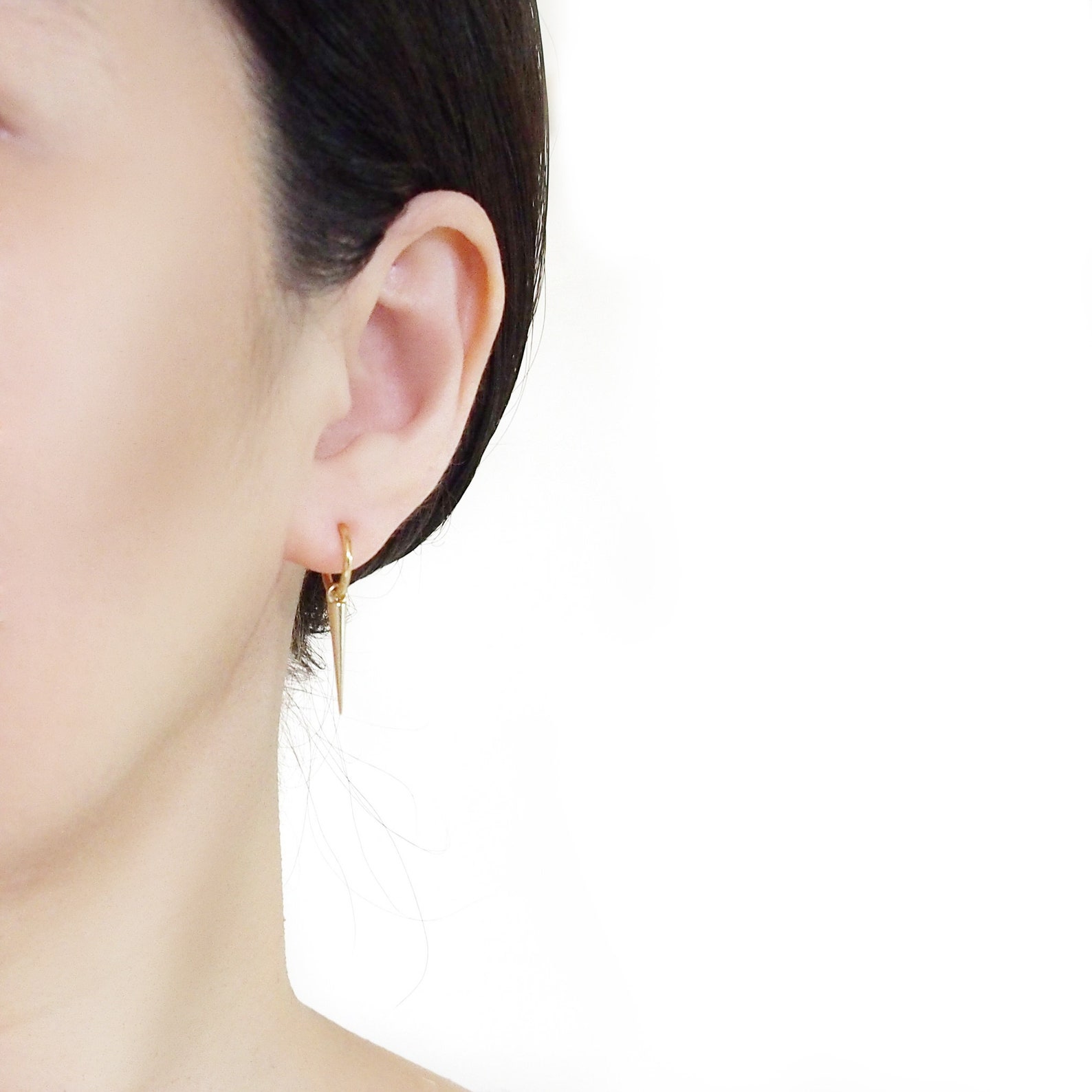 BTS spike clip on earrings comfortable gold clip on hoop | Etsy