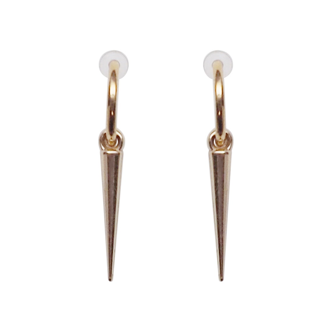 BTS spike clip on earrings comfortable gold clip on hoop | Etsy