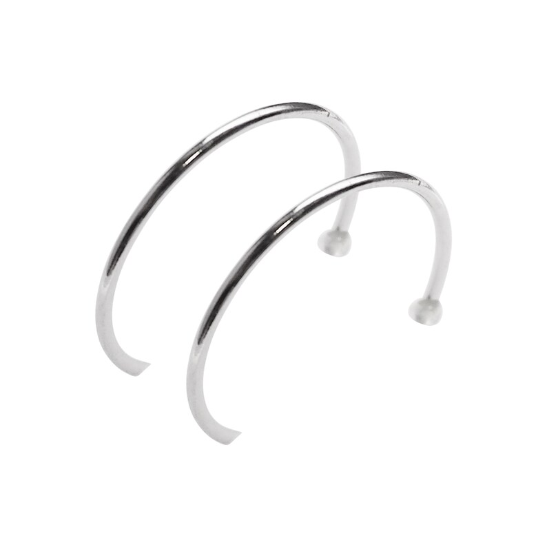 Large Open Silver Hoops With 25 Mm Diameter - Etsy