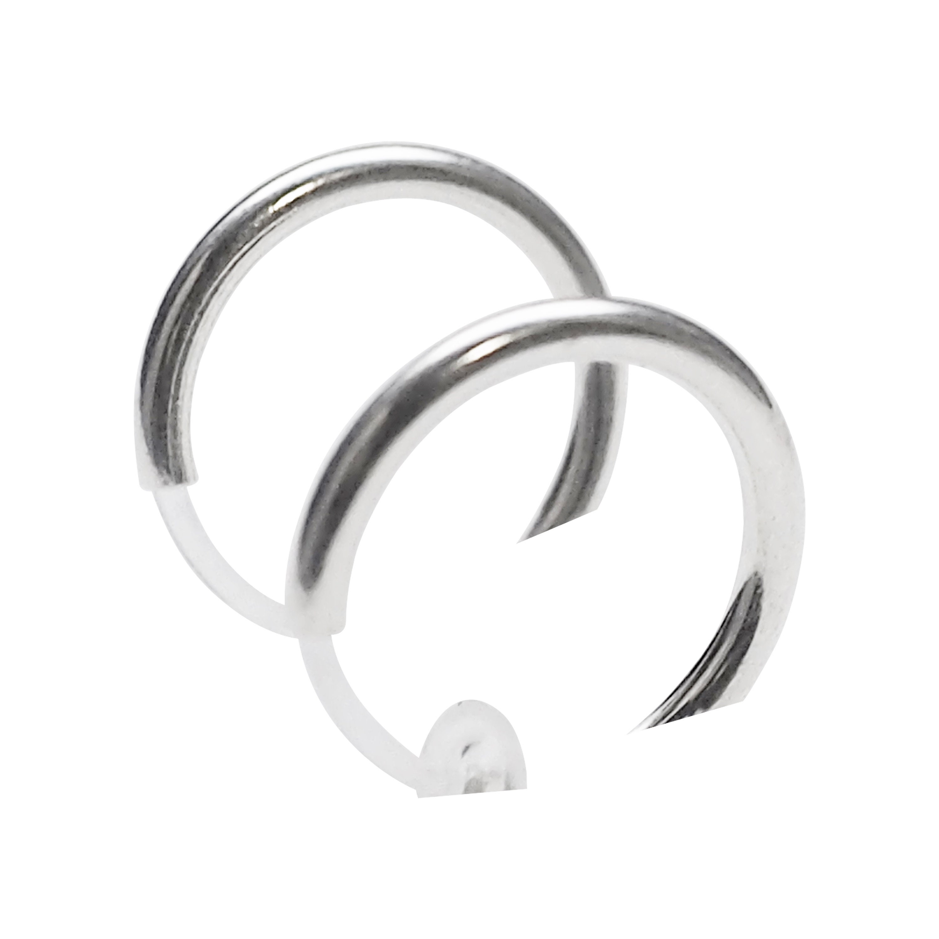 Silver Clip on Hoop Earrings, Men’s Hoops Clip Earrings, Non Pierced ...