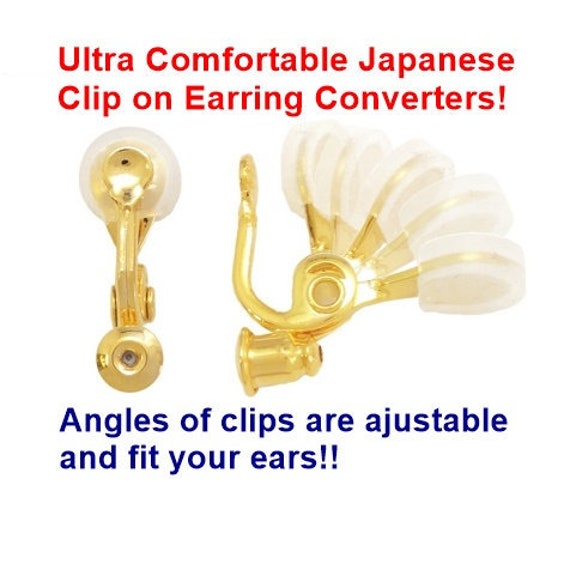 Ultra comfortable clip on earring converters change pierced | Etsy