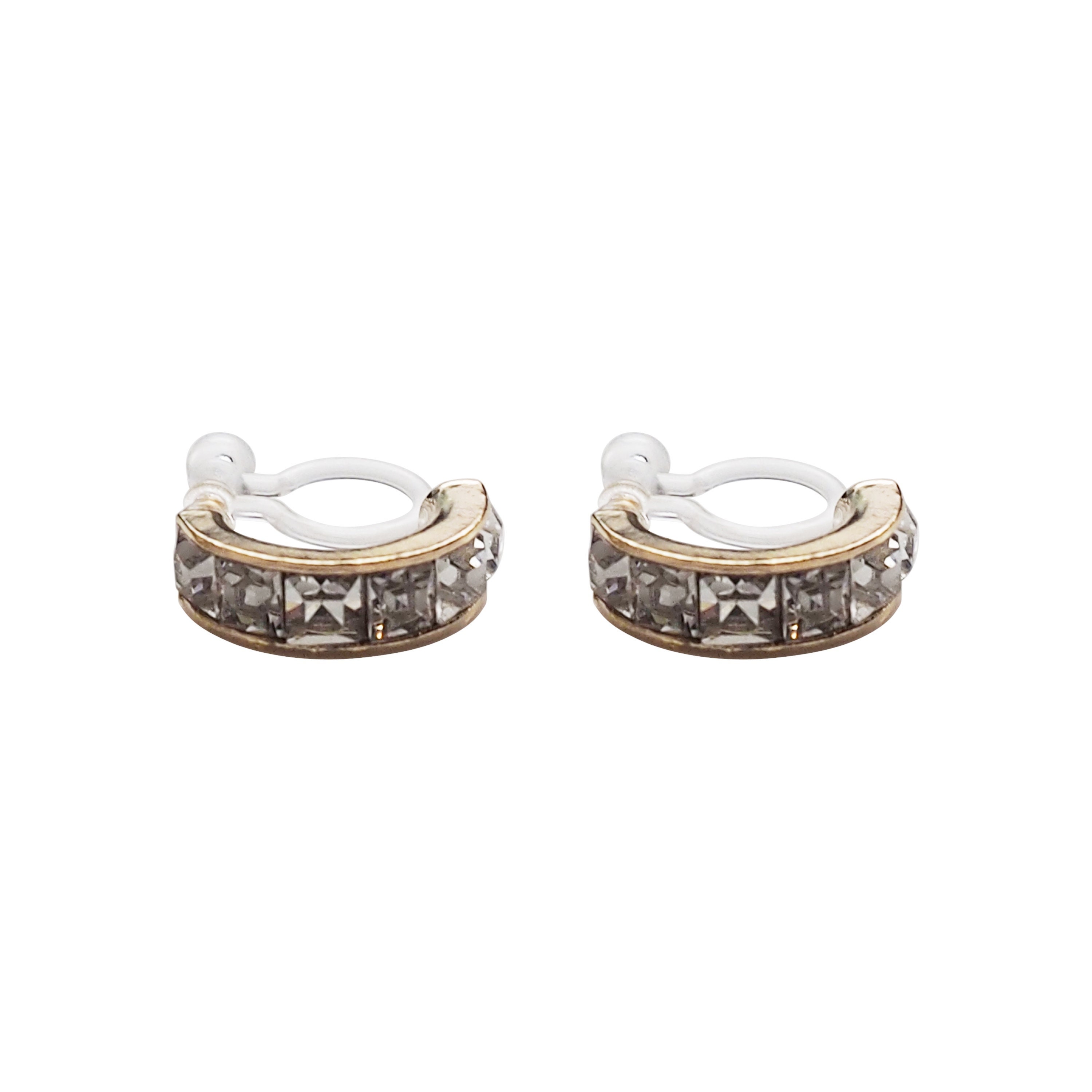Swarovski Crystal Clip On Earrings Rhinestone Invisible Clip Etsy