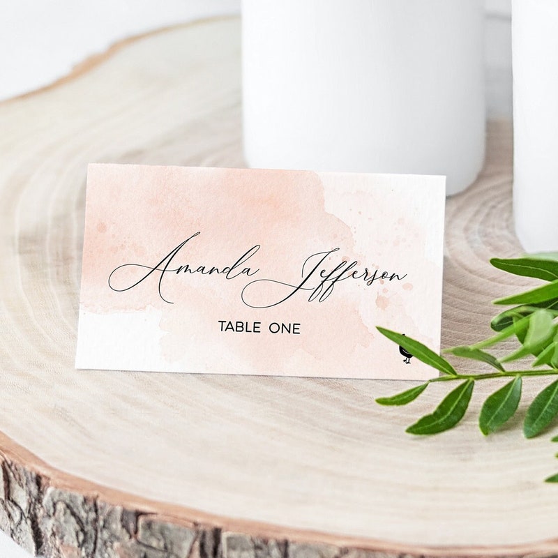 Watercolor Name Card - Etsy