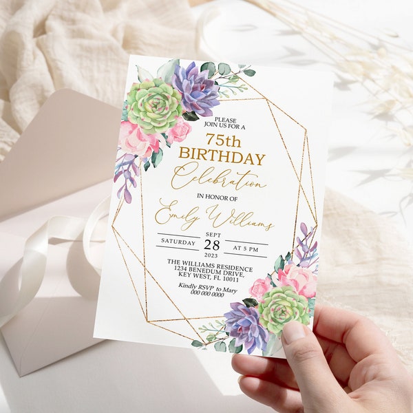 Succulent Invitation Etsy
