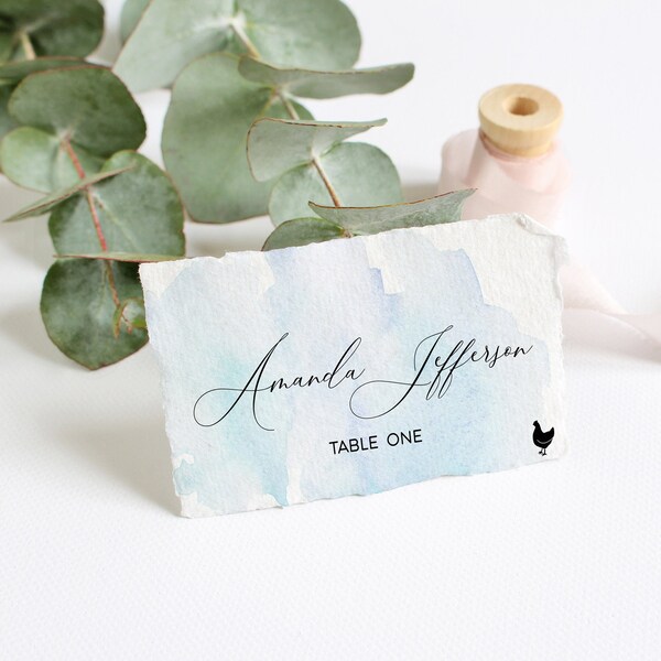 Watercolor Name Card - Etsy