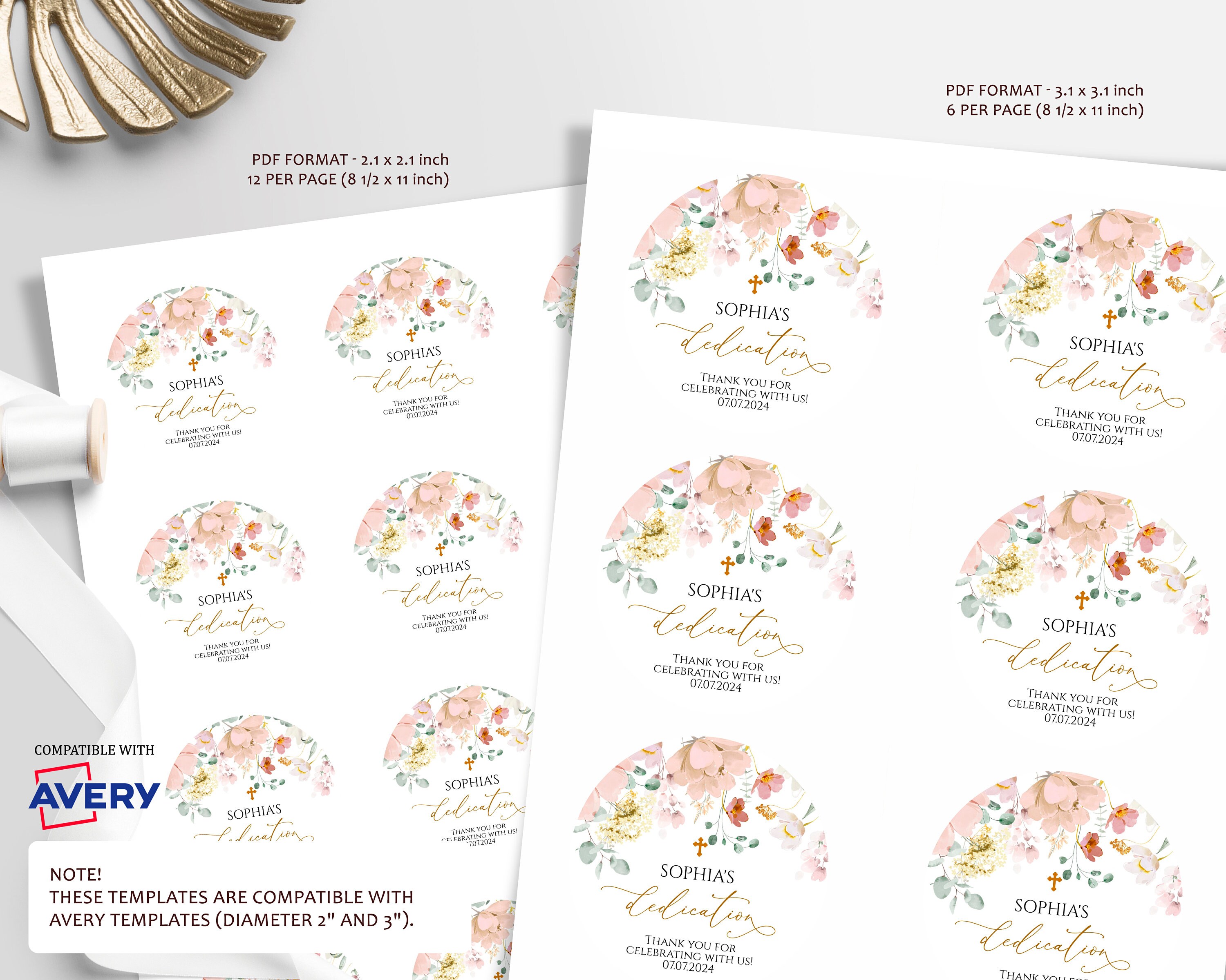 Boho Wildflower Dedication Thank You Tag EDITABLE Template - Etsy