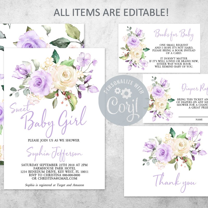 Lavender Baby Shower - Etsy