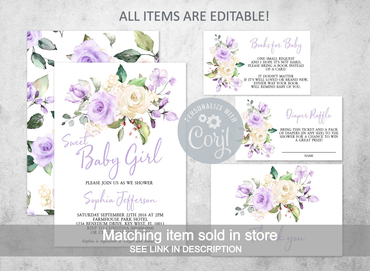 Lavender Guest List Printable Sheet Baby Shower Party Guest - Etsy