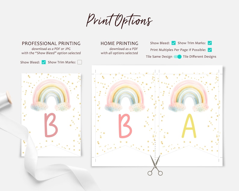 Rainbow Alphabet Banner Template: Editable Pastel Party Decor (digital ...