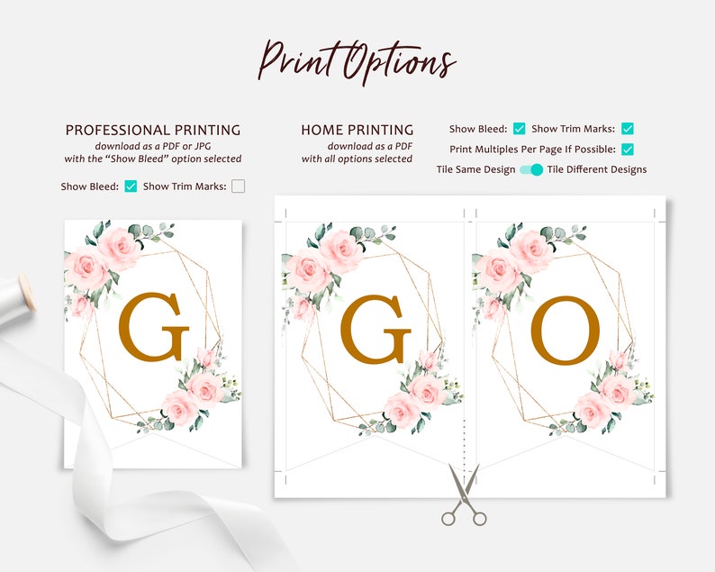 EDITABLE Alphabet Banner Template Blush Pink Flowers - Etsy