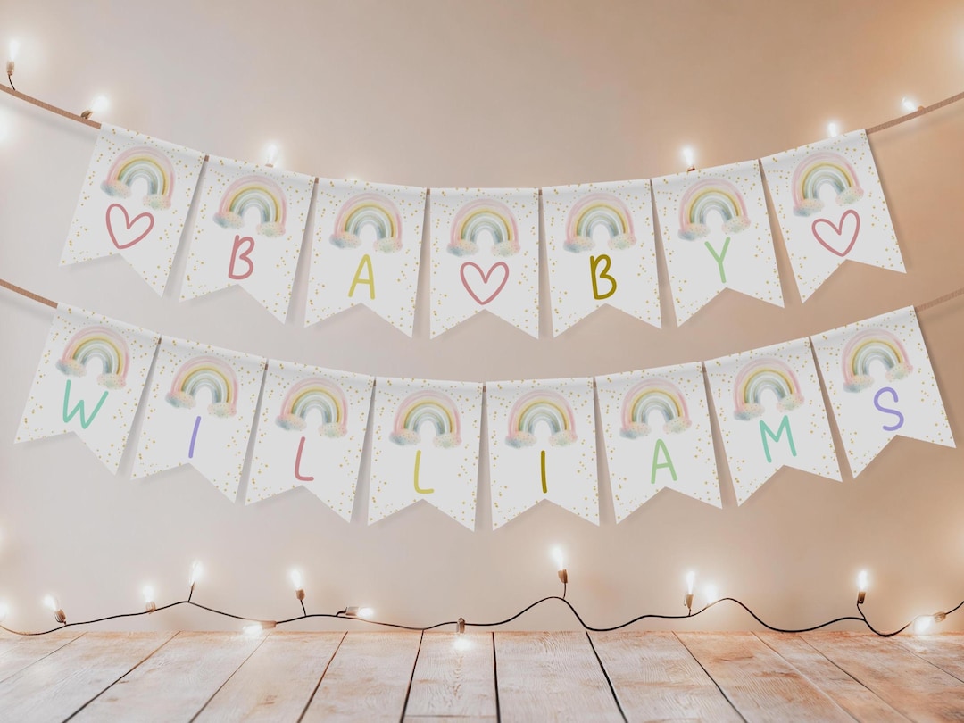Rainbow Alphabet Banner Template: Editable Pastel Party Decor (digital ...