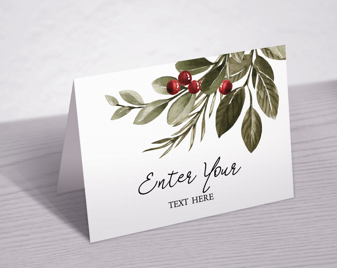 Christmas Buffet Card EDITABLE Template Printable Winter | Etsy