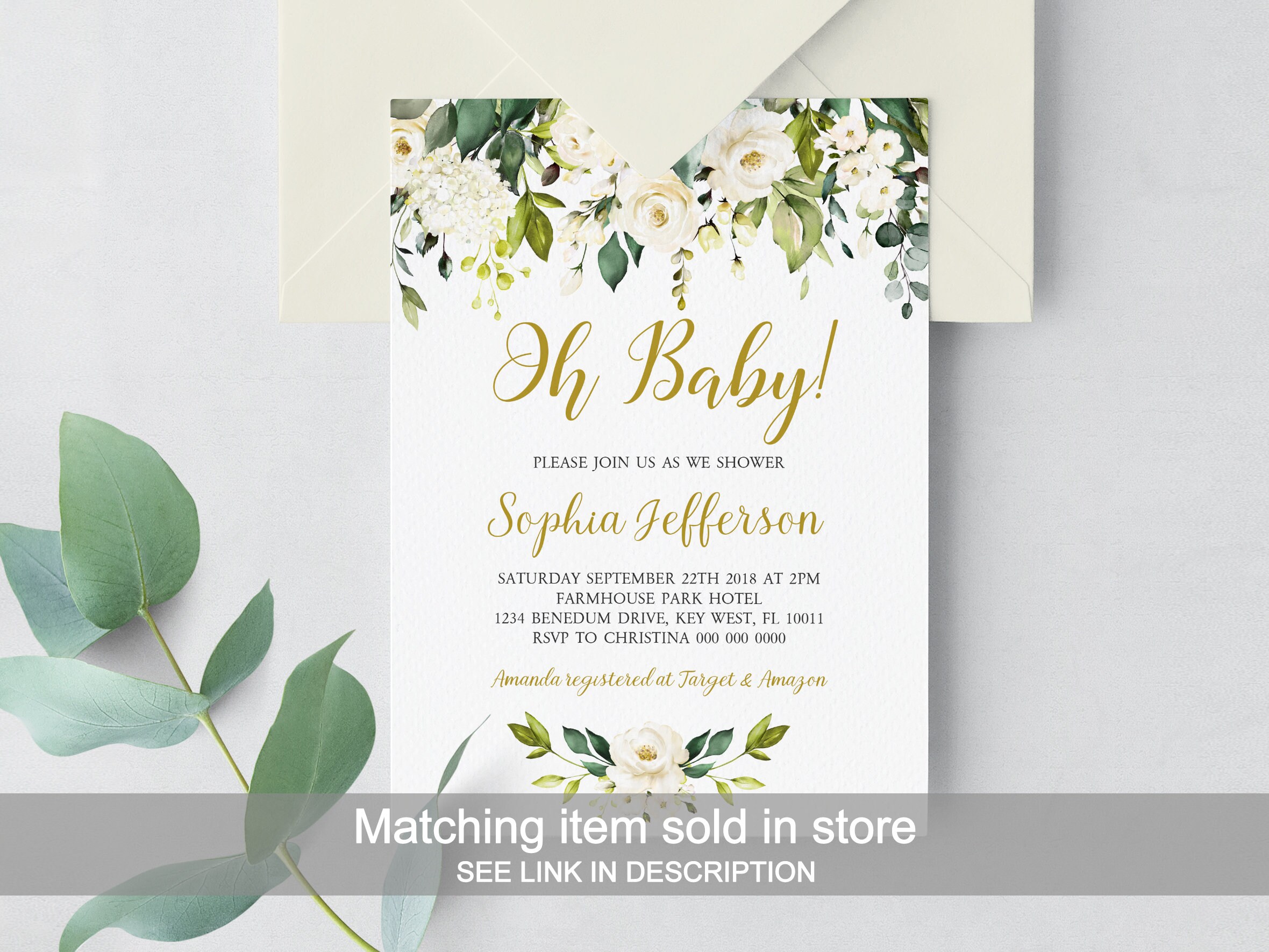EDITABLE White Flowers Bottle Label Water Labels Printable | Etsy
