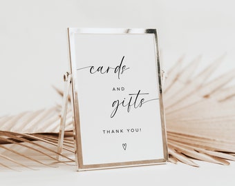 Minimalist Cards and Gifts Sign Printable Modern Wedding Sign Card Gift ...
