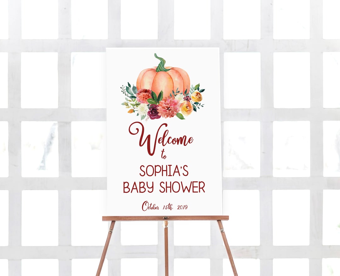 Fall Welcome Sign, EDITABLE, Pumpkin Baby Shower, Rustic Bridal Brunch ...