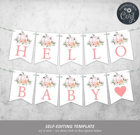EDITABLE Alphabet Banner Template Pumpkin Printable Baby - Etsy
