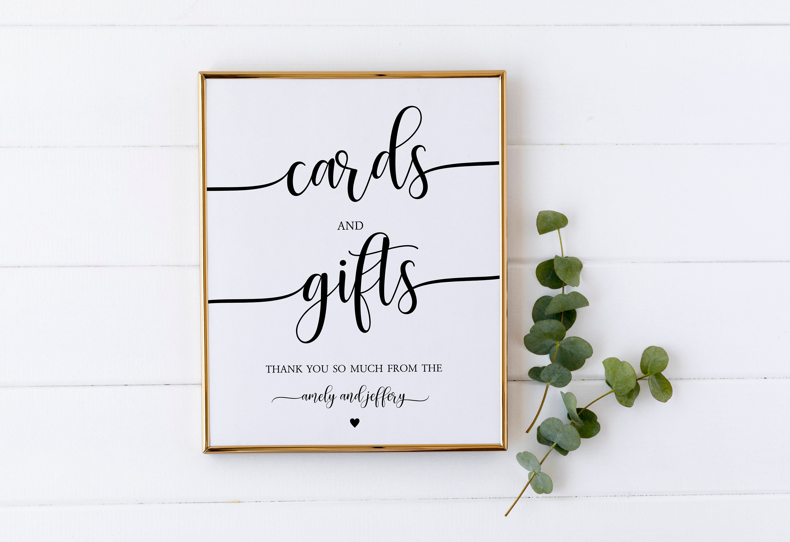 Wedding Cards and Gifts Sign: Modern Calligraphy (instant Download) - Etsy
