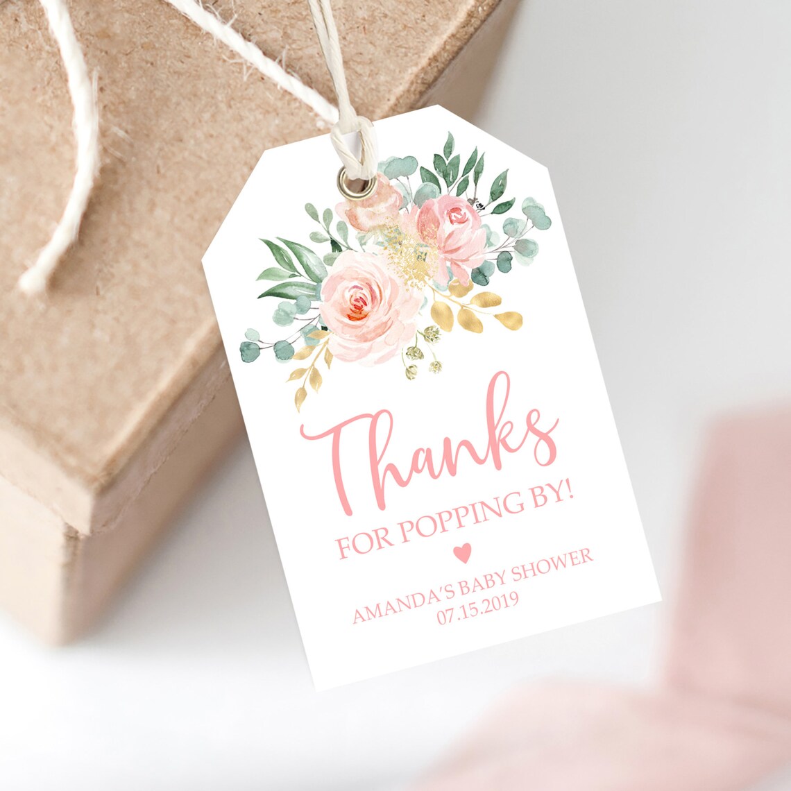 Thanks for Popping by Tag Template Popcorn Tags Printable - Etsy
