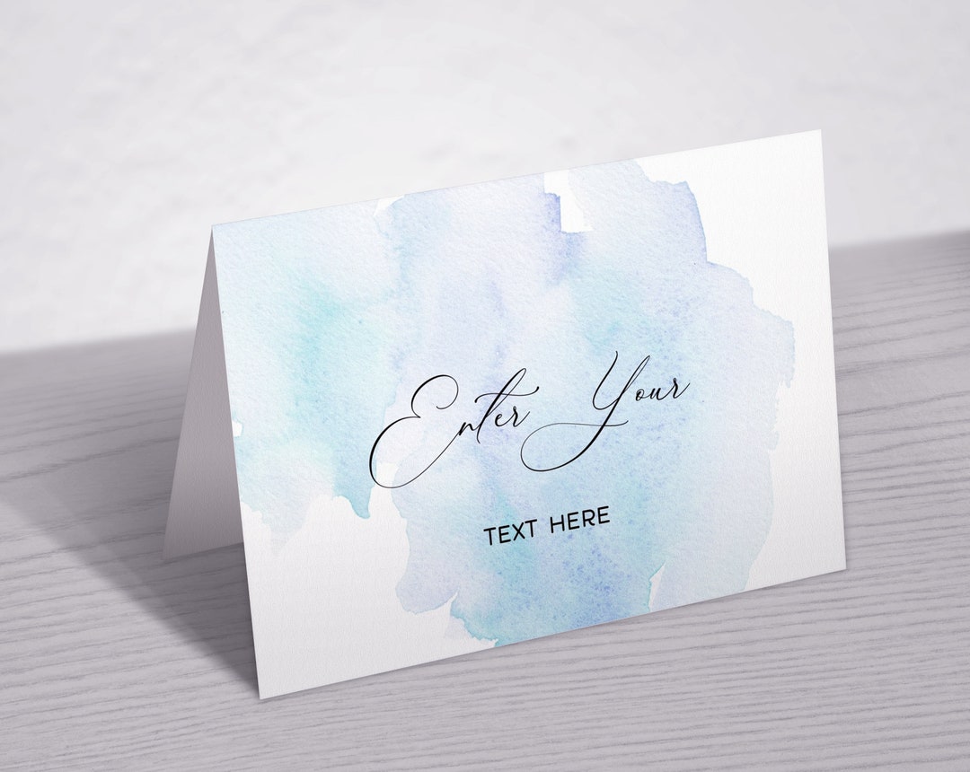 Blue Buffet Card, EDITABLE Card, Printable Food Labels Template ...