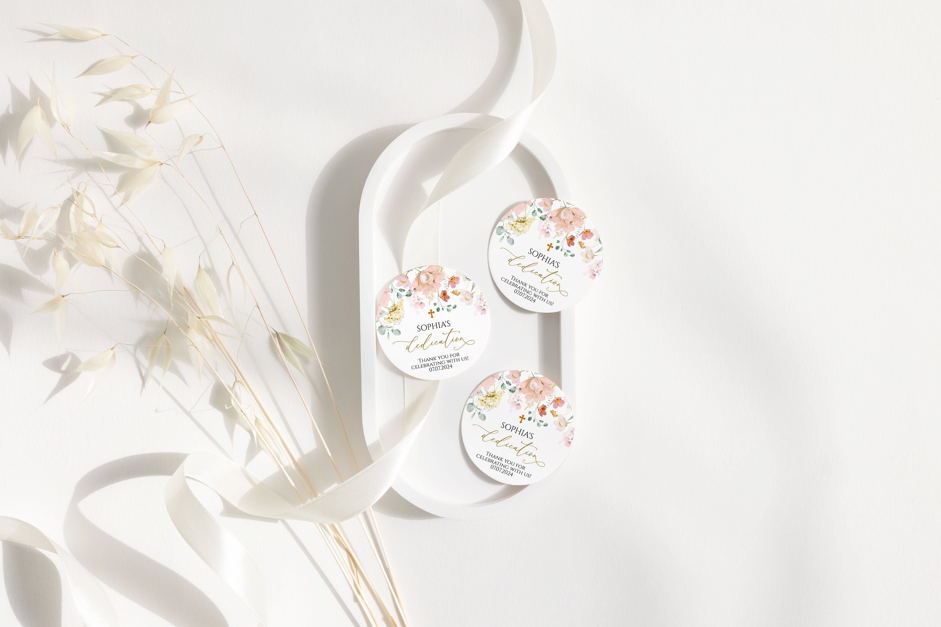 Boho Wildflower Dedication Thank You Tag EDITABLE Template - Etsy