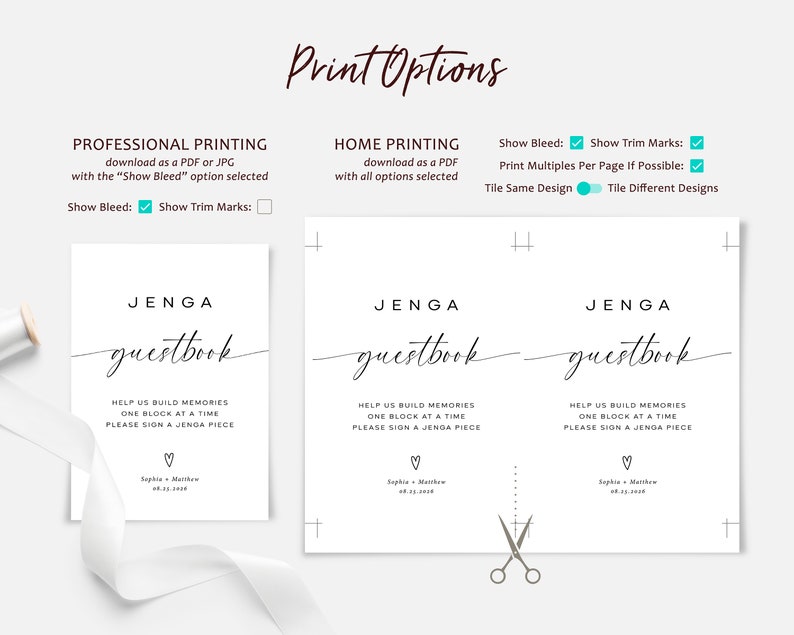 Minimalist Wedding Jenga Guestbook Sign: Modern Calligraphy (printable ...