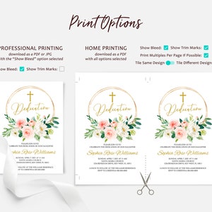 Floral Dedication Invitation, EDITABLE Template, Printable Blush Pink ...